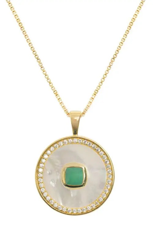 FREYA ROSE Mother Of Pearl And Pendant Necklace - Emerald