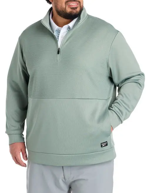 REEBOK Big & Tall Performance Double-knit 1/4-zip Pullover - Light Fog
