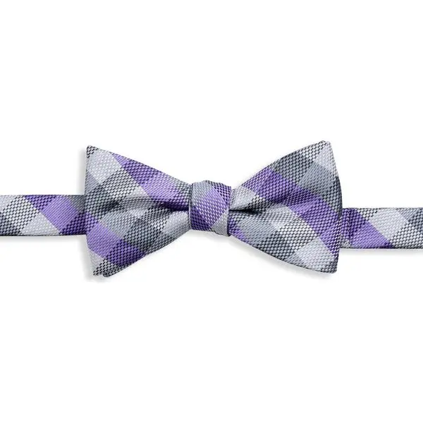 SYNRGY BY DXL Check Patterned Bow Tie - Purple