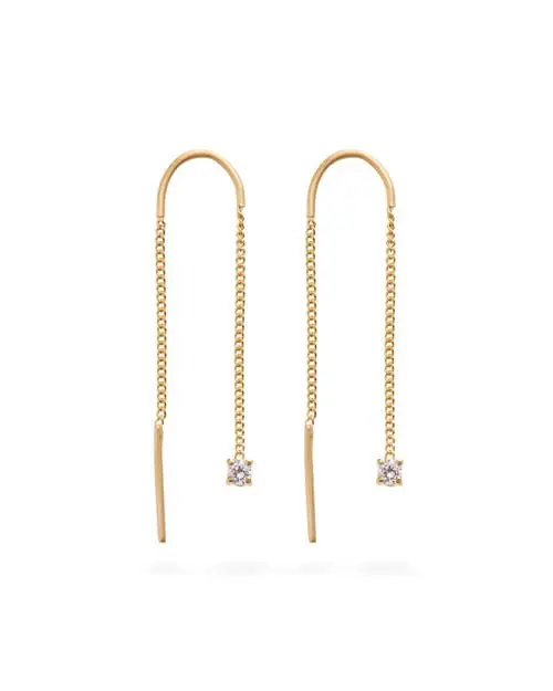 ELOISE JEWELRY Connection Chain Threader Earrings - Diamond