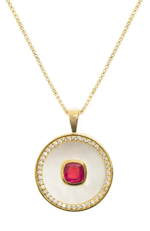 FREYA ROSE Mother Of Pearl & Necklace - Garnet