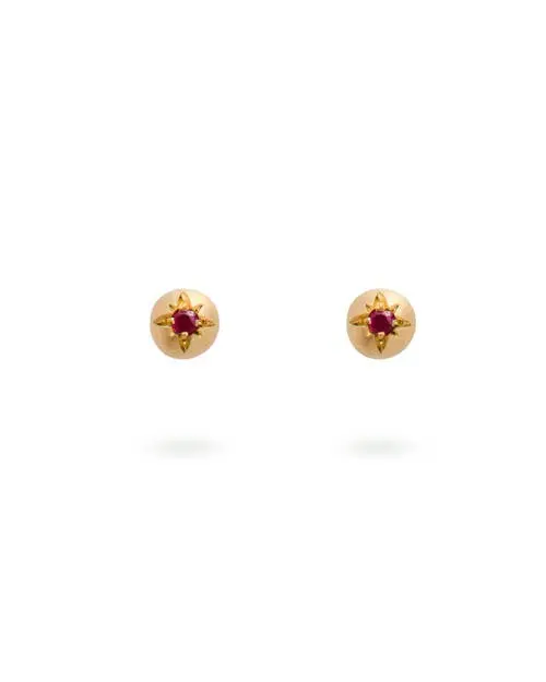 ELOISE JEWELRY Moon Stud Earrings - Ruby