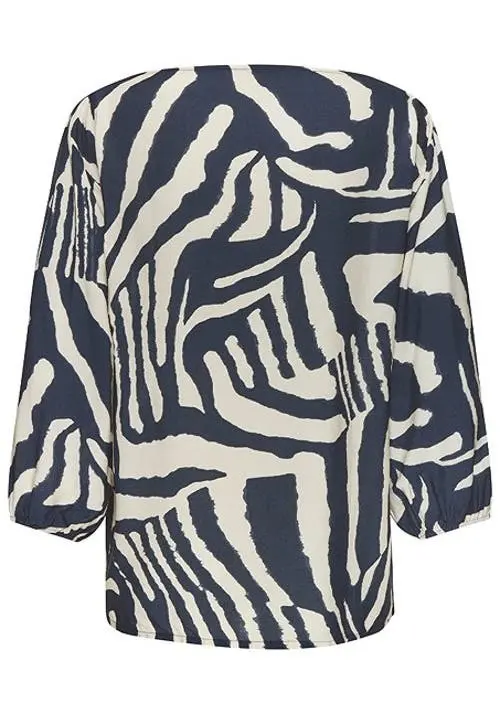 LASCANA Abstract Print Boat Neck Blouse