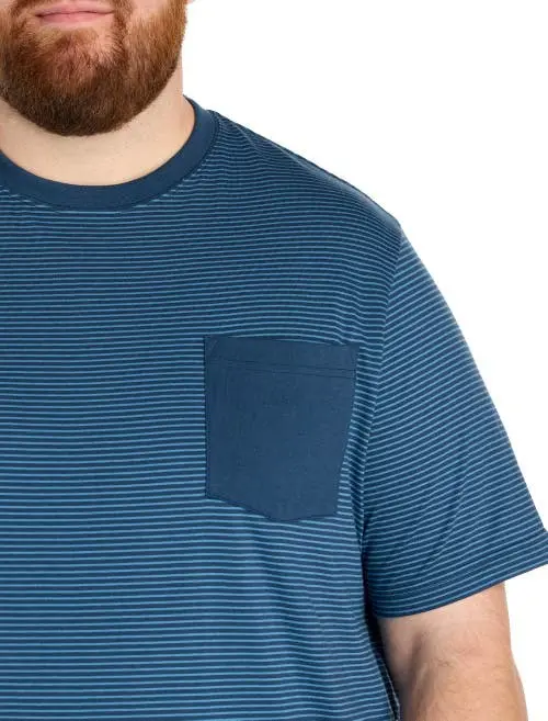 HARBOR BAY BY DXL Big & Tall Moisture-wicking Microstripe Pocket T-shirt - Big Dipper