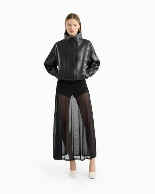 DODIEE Kate Leather Bomber - Black