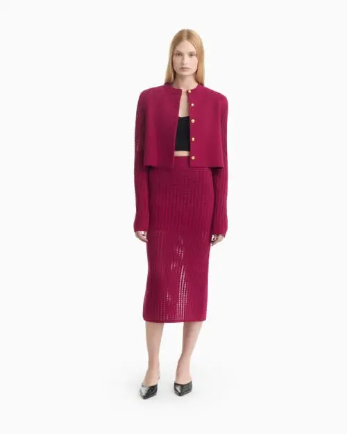 DODIEE Celine Wool Pointelle Knit Skirt