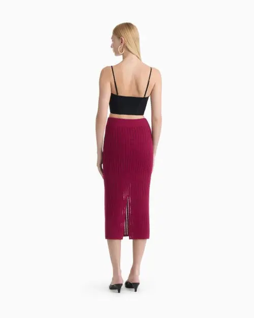 DODIEE Celine Wool Pointelle Knit Skirt