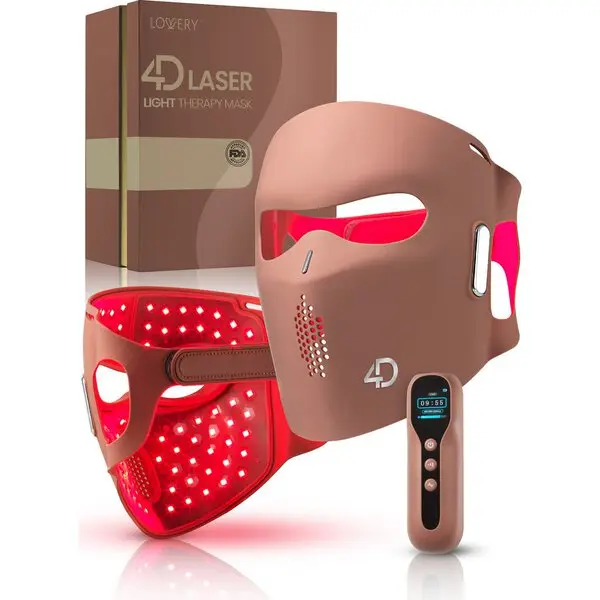 LOVERY 4d Led Laser Light Therapy Face Maskprofessional At-home Skin Rejuvenation - Mauve