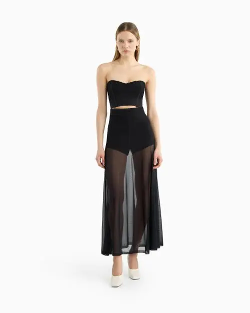 DODIEE Paz Sheer Maxi Skirt - Black
