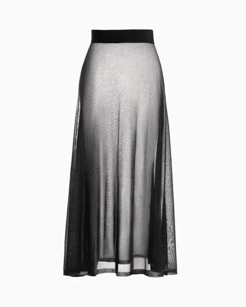 DODIEE Paz Sheer Maxi Skirt - Black