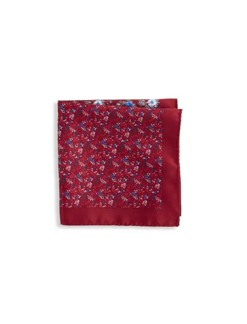 SYNRGY BY DXL Big & Tall Multi Floral Pocket Square - Burgundy