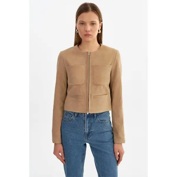 LAMARQUE Linette S | Suede Jacket - Beige