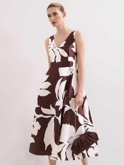 PHASE EIGHT Delicia V-neck Print Maxi Dress