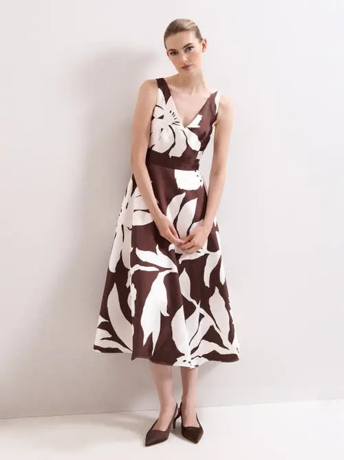 PHASE EIGHT Delicia V-neck Print Maxi Dress