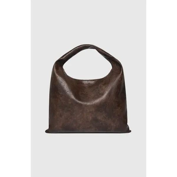 Manière De Voir Aubin Vintage Leather Hobo Bag - Brown