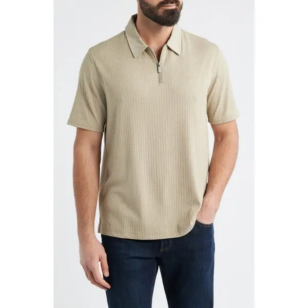 Johnston & Murphy Finn Performance Rib Quarter Zip Polo