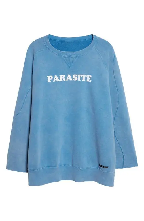 UNDERCOVERISM Parasite Distressed Cotton Sweatshirt - Light Blue