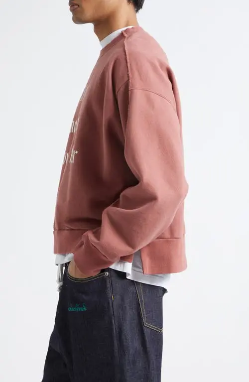 Undercover Graphic Cotton Sweatshirt - Pink Brown