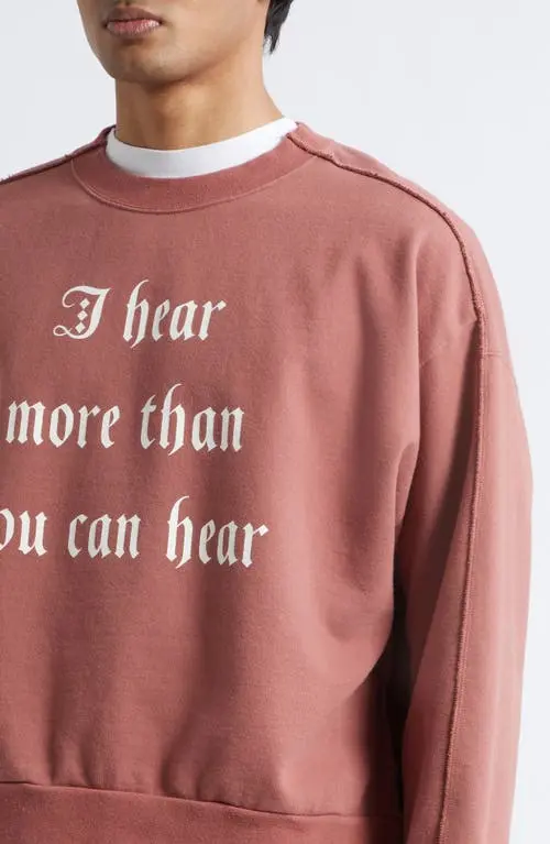 Undercover Graphic Cotton Sweatshirt - Pink Brown