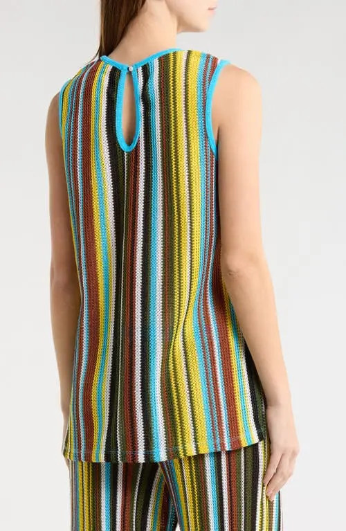 Staud Valley Stripe Open Stitch Knit Top