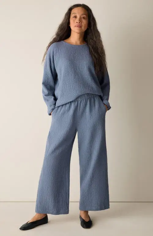 Eileen Fisher Stretch Organic Cotton Ankle Lantern Pants - Haze