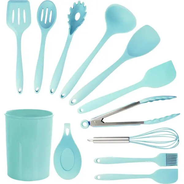 MEGACHEF Silicone Cooking Utensils - Light Teal