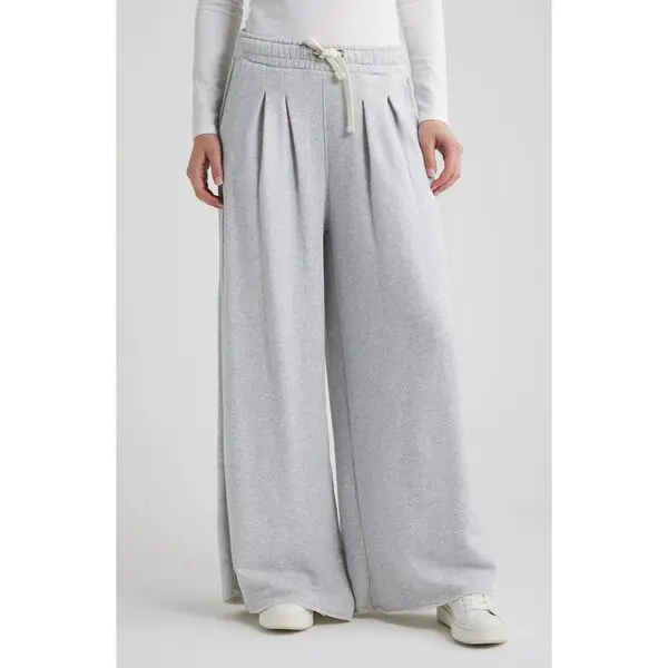 Hugo Boss Elenyx Pleated Wide-leg Pants - Open Grey