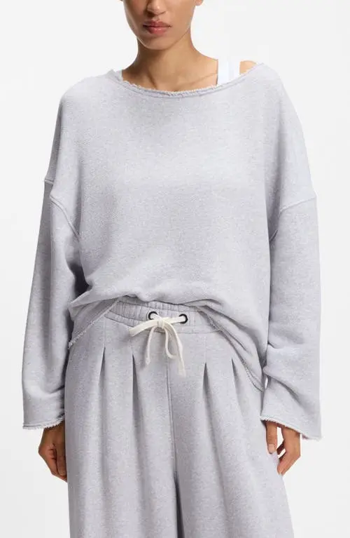 Hugo Boss Enely Raw Edge Cotton Blend Sweatshirt
