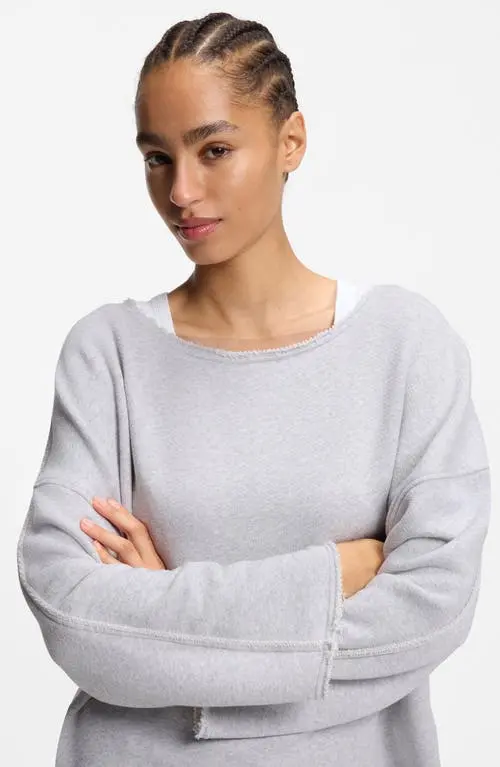 Hugo Boss Enely Raw Edge Cotton Blend Sweatshirt