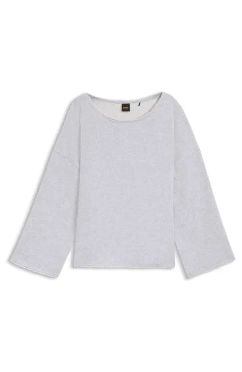 Hugo Boss Enely Raw Edge Cotton Blend Sweatshirt