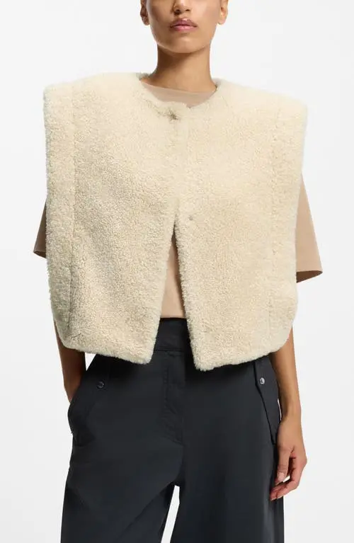 Hugo Boss Cosila Faux Shearling Vest - Open Beige