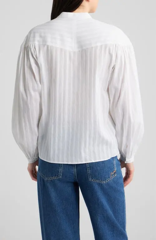 BOSS Orange Bilmant Embroidered Stripe Button-up Shirt - Wht