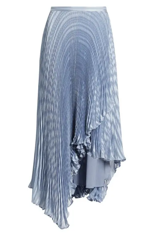 Hugo Boss Vlantel Pleated Asymmetric Midi Skirt - Bright Blue