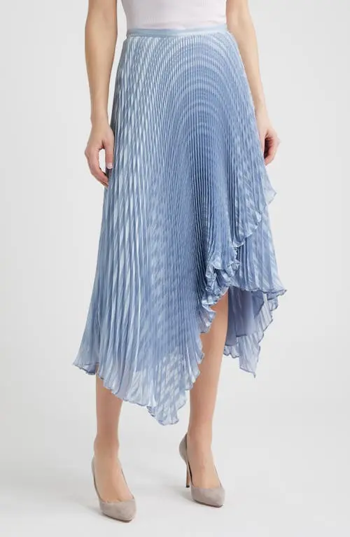 Hugo Boss Pleated Asymmetric Midi Skirt - Bright Blue