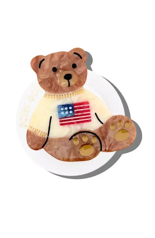 SOLAR ECLIPSE Hand Painted American Teddy Bear Phone Grip