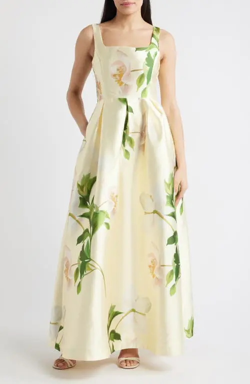 Julia Jordan Floral Mikado Fit & Flare Gown