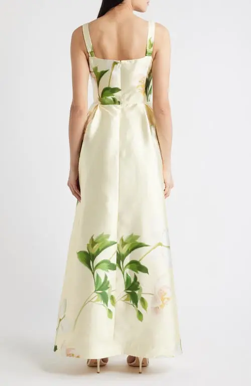 Julia Jordan Floral Mikado Fit & Flare Gown