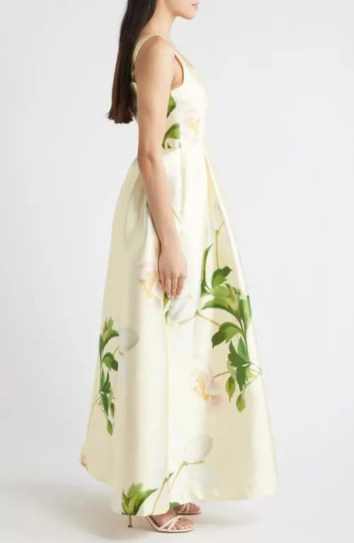 Julia Jordan Floral Mikado Fit & Flare Gown
