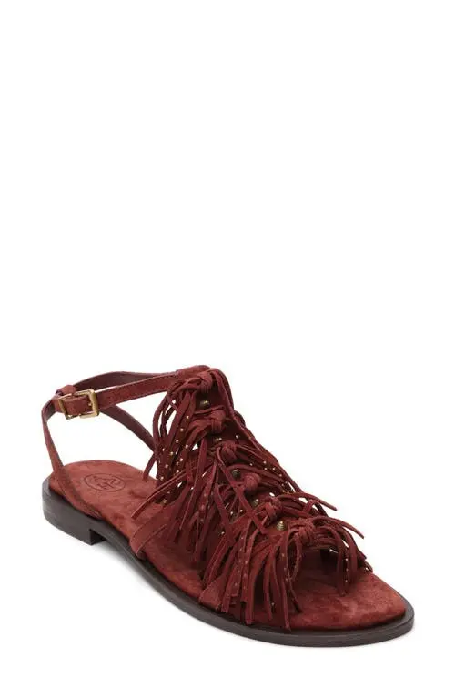 Ash Panic Fringe Sandal - Marsala