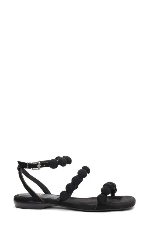 Ash Pompom Detail Sandal - Black