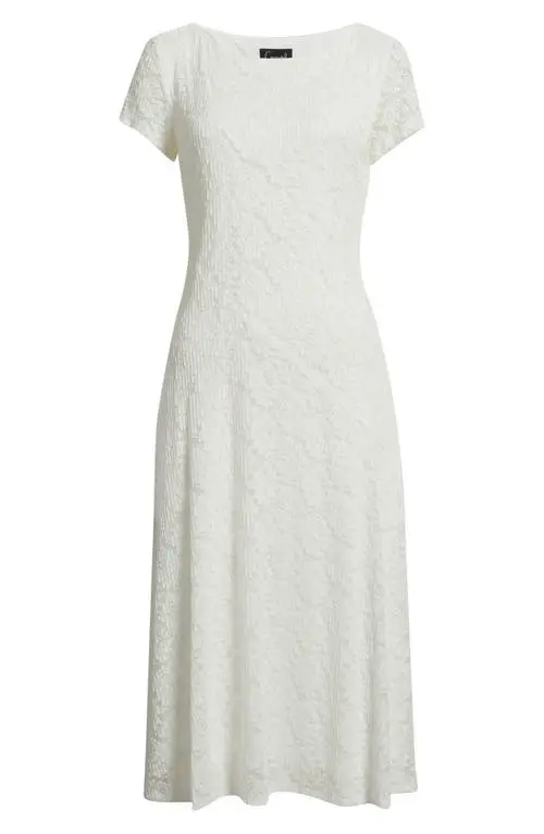 CONNECTED APPAREL Lace Midi Dress - White