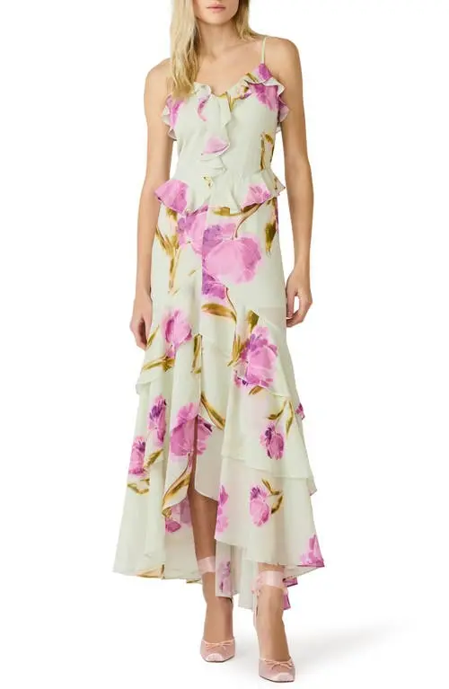 Steve Madden Ciara Floral Print Ruffle Dress - English Rose