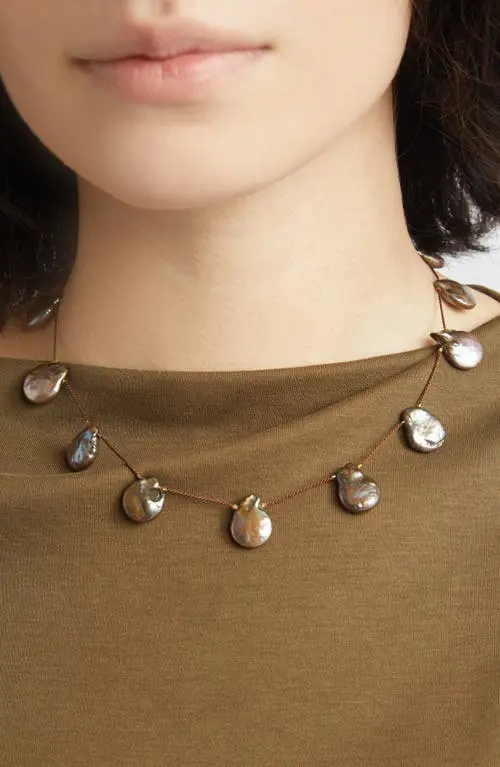 ISSHI Desnuda Freshwater Pearl Station Necklace - Space