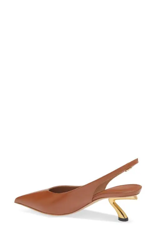 FERRAGAMO Cleya Slingback Kitten Heel Pointed Toe Pump