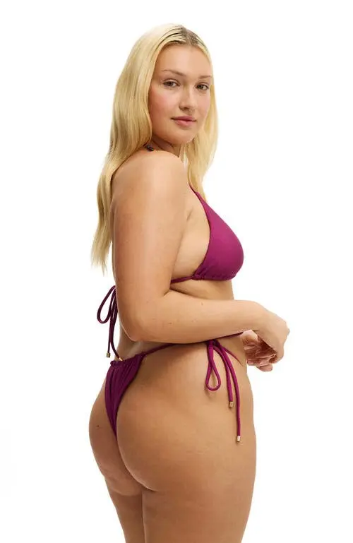 Cotton:on Side Tie Brazilian Bikini Bottom - Crushed Berry Shimmer