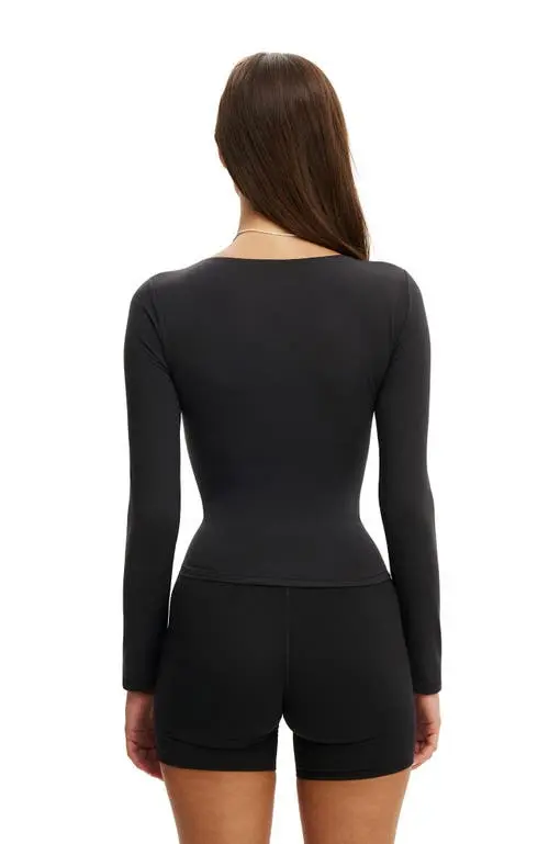 BODY Active Ultra Soft Scoop Neck Long Sleeve - Black