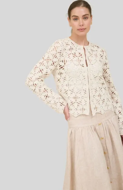 ZOE AND CLAIRE Cotton Crochet Cardigan
