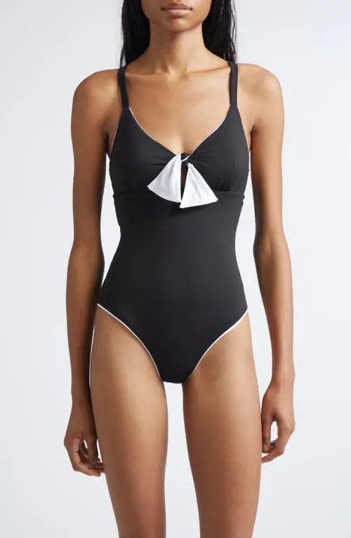 Max Mara Tie-front One-piece Swimsuit - Black