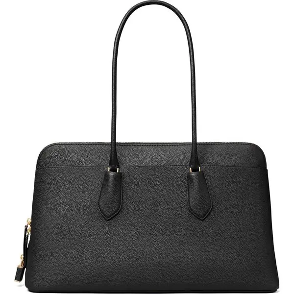 Tory Burch Lock Leather Satchel - Black