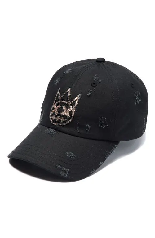 CULT OF INDIVIDUALITY Sequin Logo Distressed Baseball Cap - Black